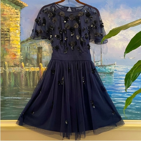 Gianni Bini | Dresses | Nwt Gianni Bini Flare Dress Navy Cocktail Size ...